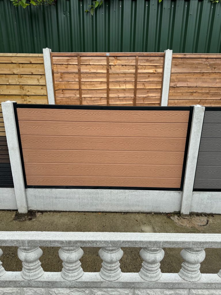 Composite Garden Fence Panel Teak | Monton Fencing